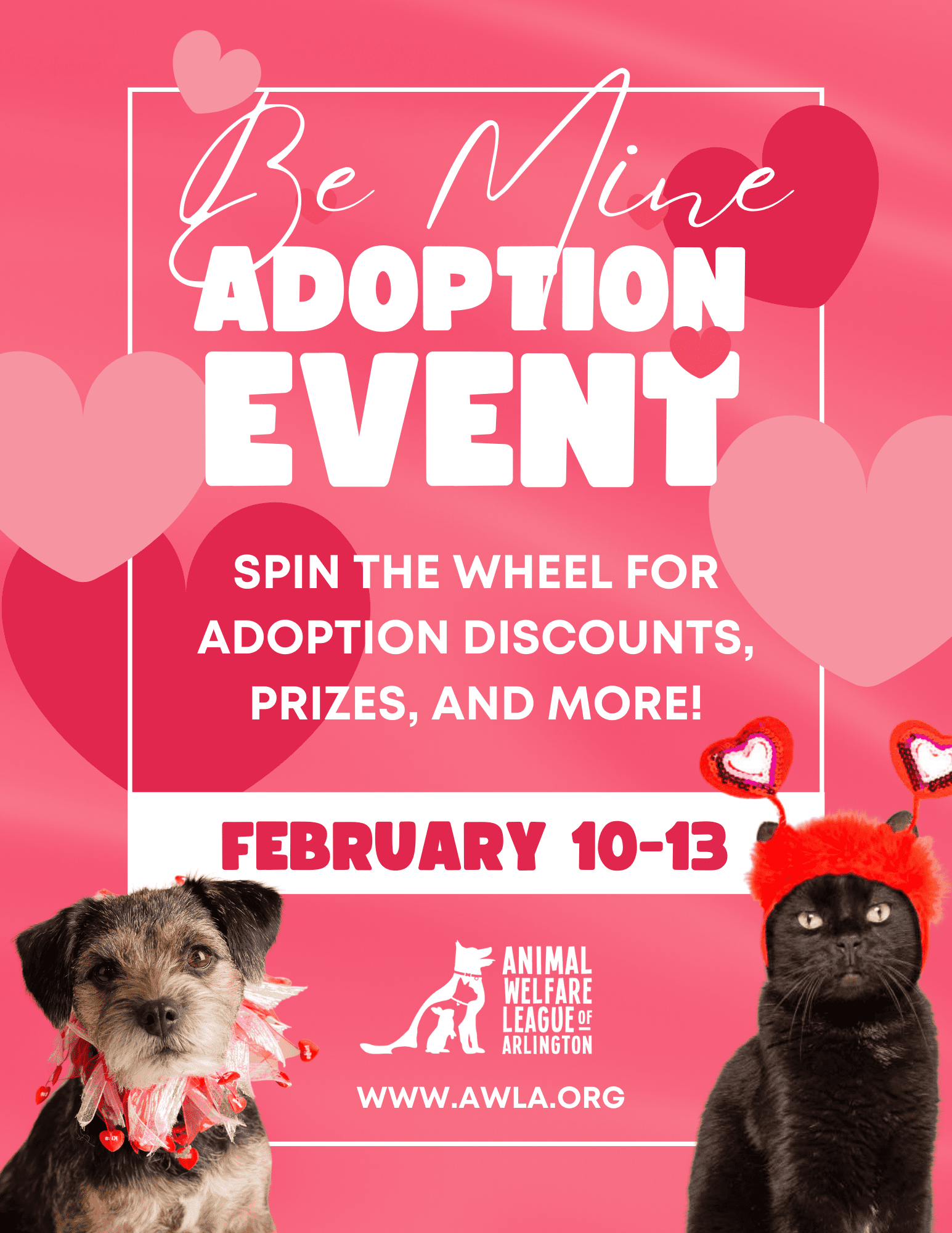 Be Mine Adoption Event - Animal Welfare League of Arlington