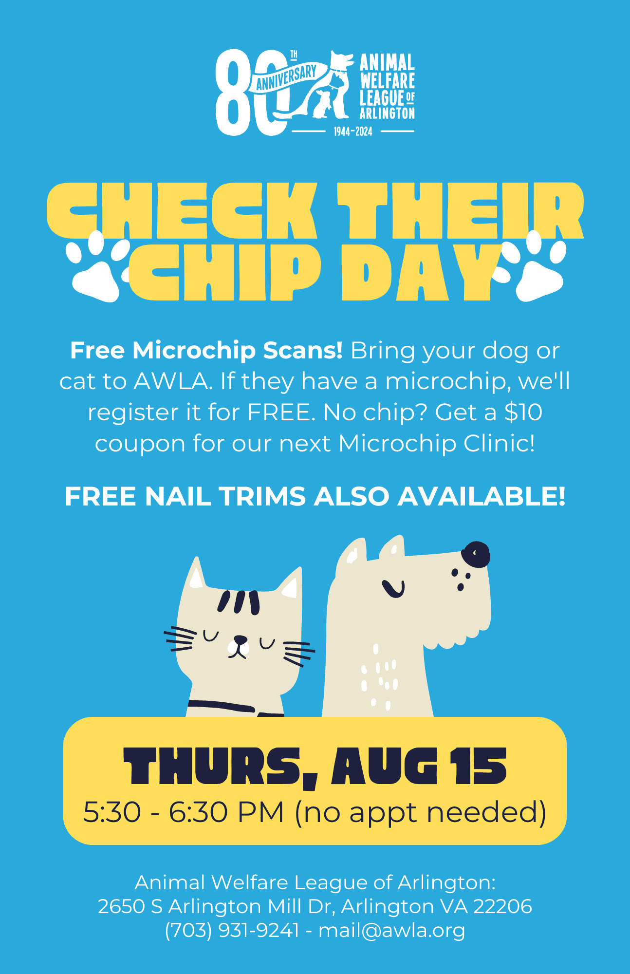 Check Their Chip Day - Animal Welfare League of Arlington